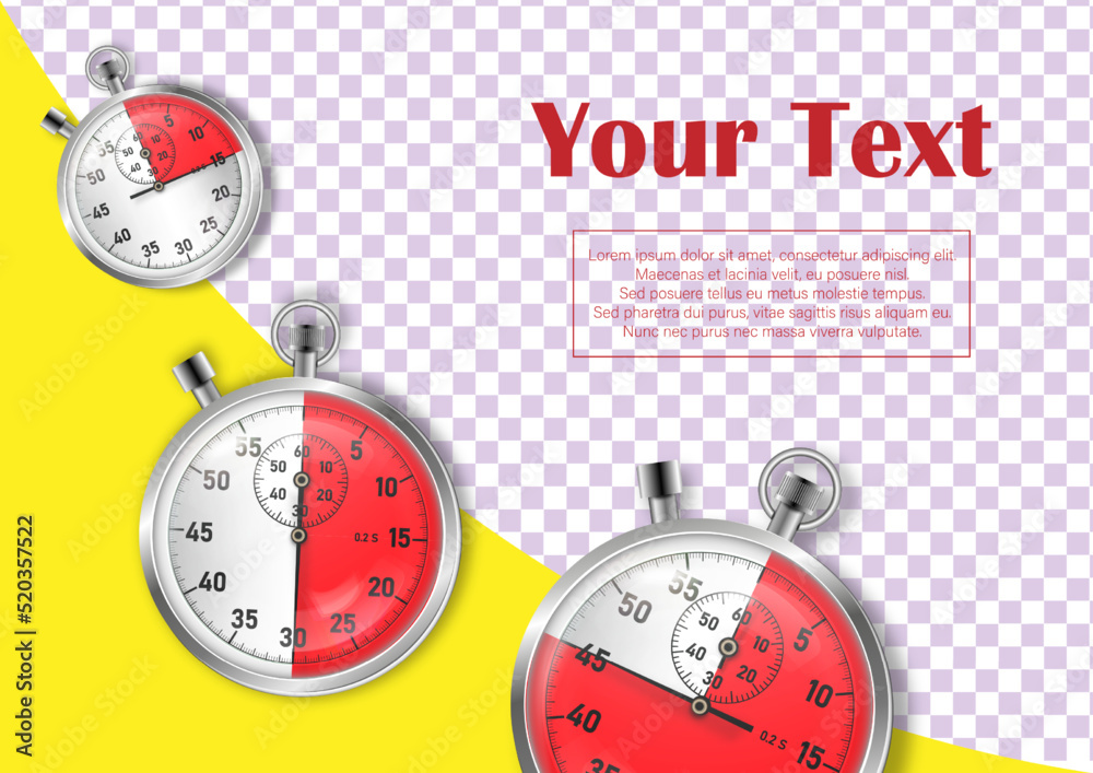 Vector realistic stopwatch silhouettes with different arrow positions ...