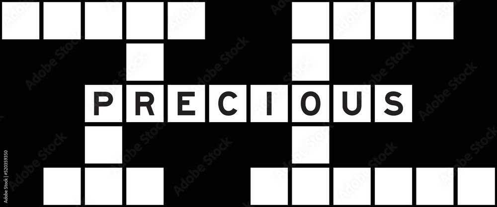 Alphabet letter in word precious on crossword puzzle background Stock ...