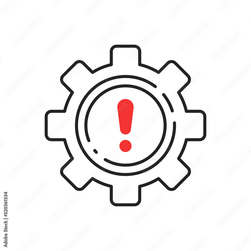 thin line failure icon with broken operational process Stock Vector ...
