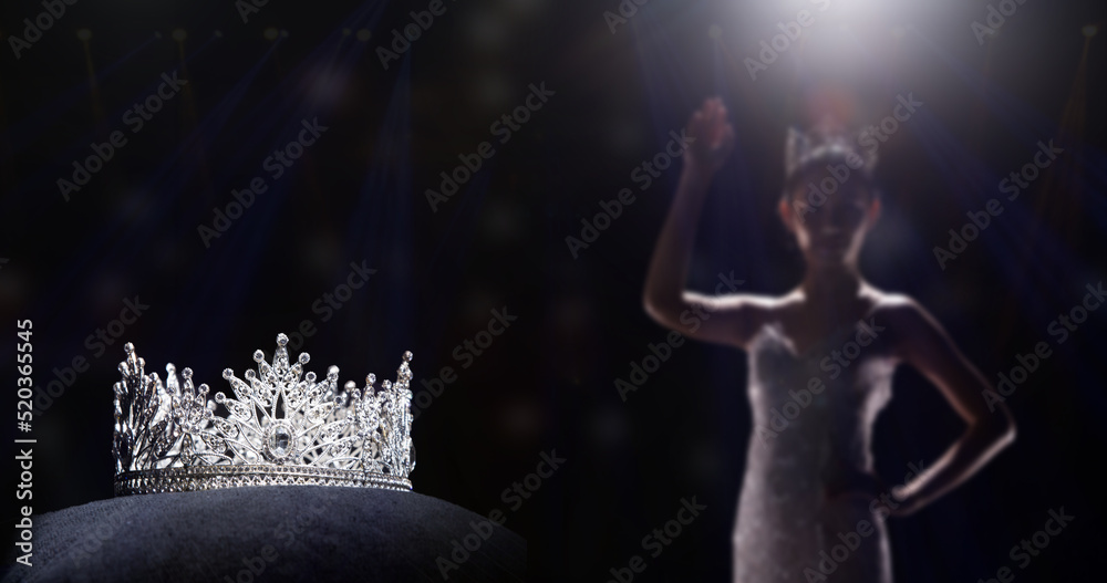 Diamond Silver Crown for Miss Pageant Beauty Contest, Crystal Tiara ...