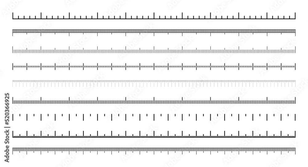 Various measurement scales with divisions. Realistic scale for ...