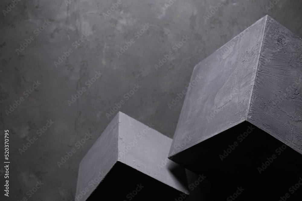 Concrete cube shape on floor background texture. Cement block as ...