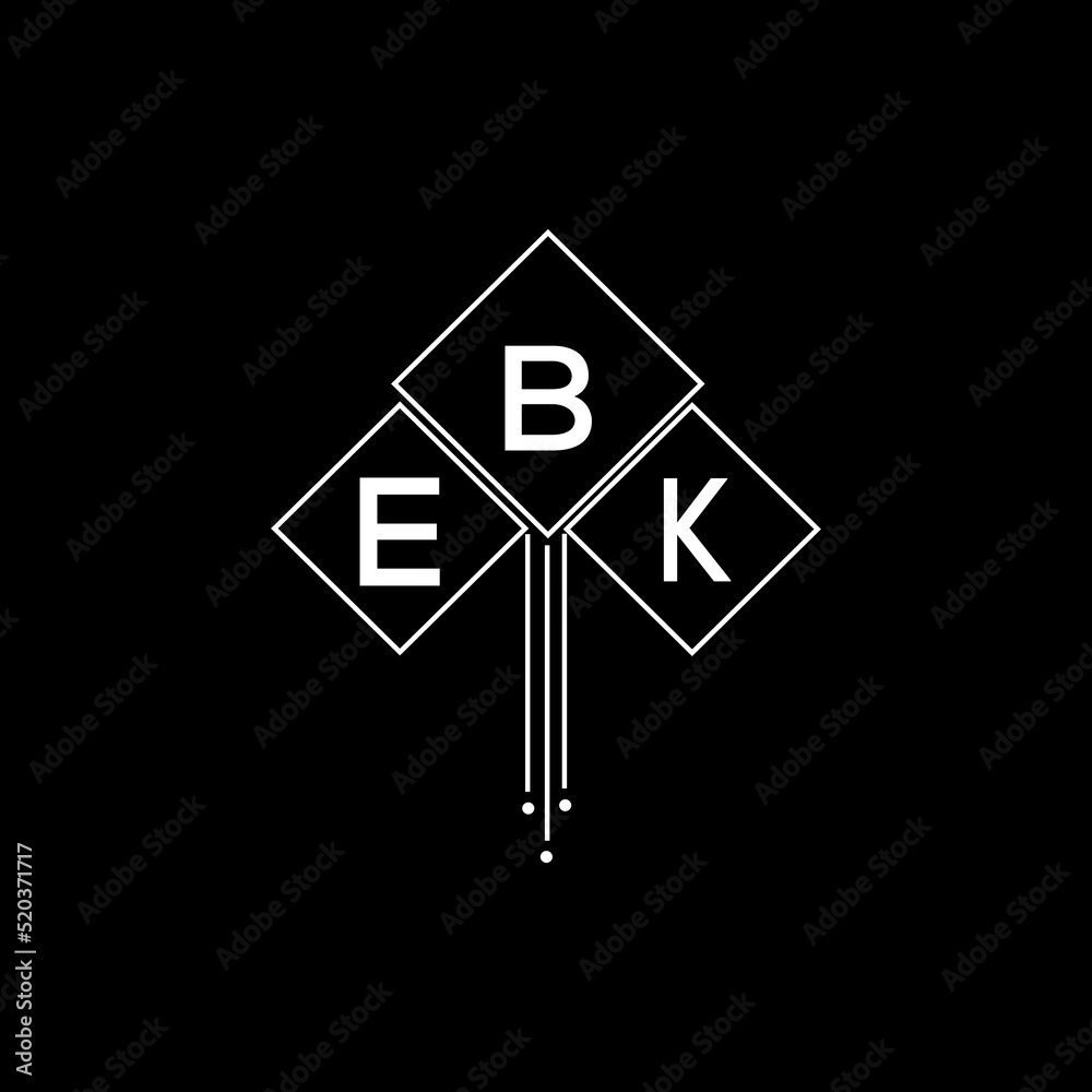 EBK letter logo design with white background in illustrator, EBK vector ...