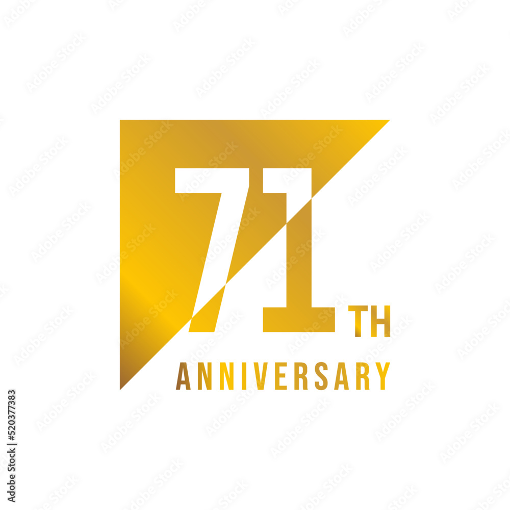 71 year anniversary design template. vector template illustration Stock ...