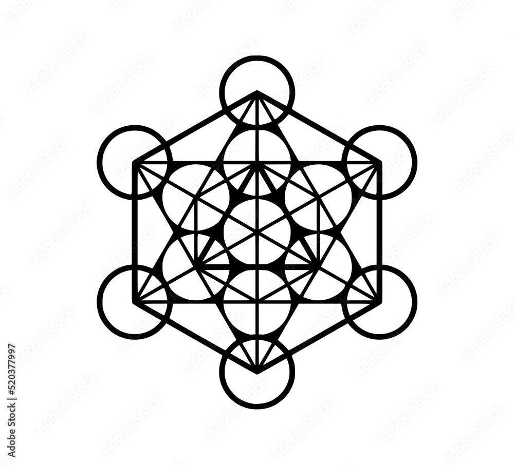 Cube of Metatron Sacred geometry Stock Vector | Adobe Stock