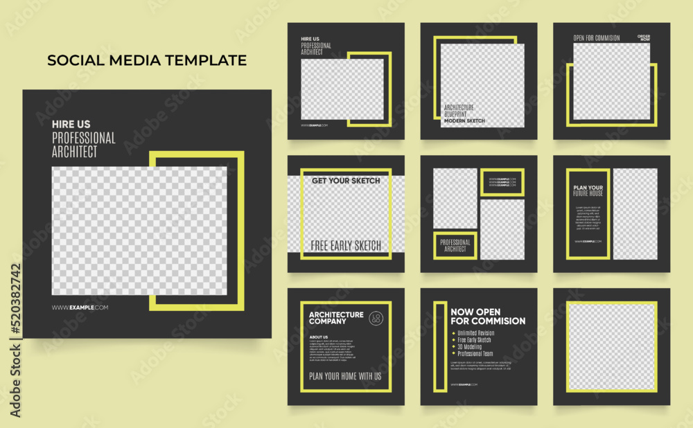 social media template banner house architecture service promotion ...