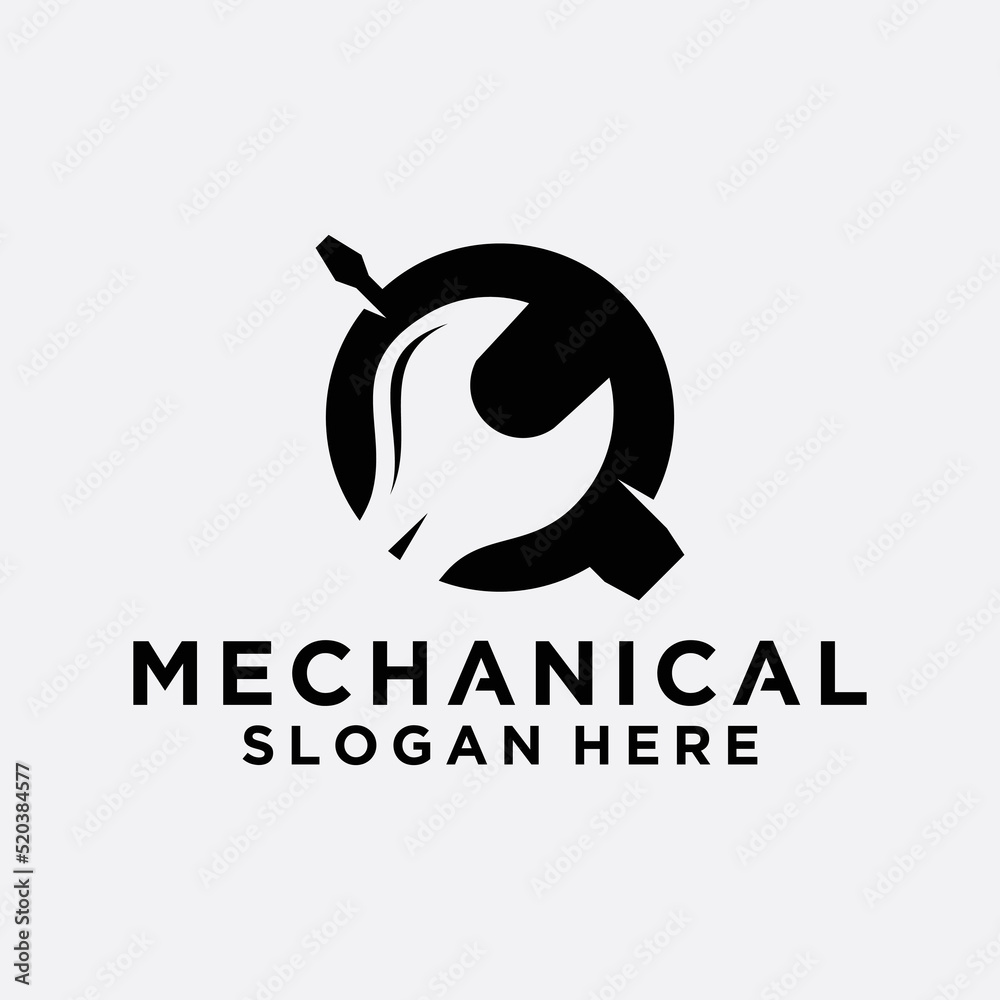 Mechanic logo vehicle and industrial engine repair logo design ...