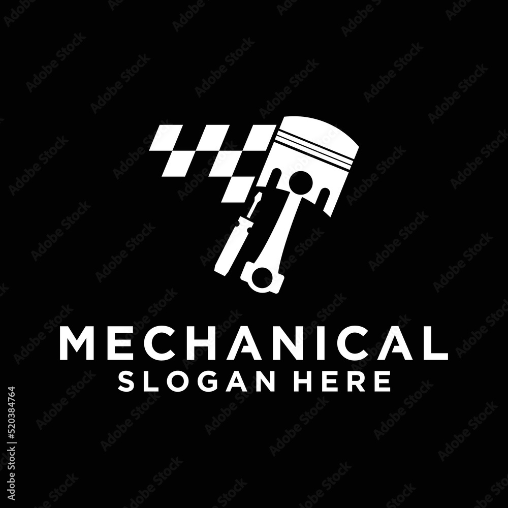 Mechanic logo vehicle and industrial engine repair logo design ...