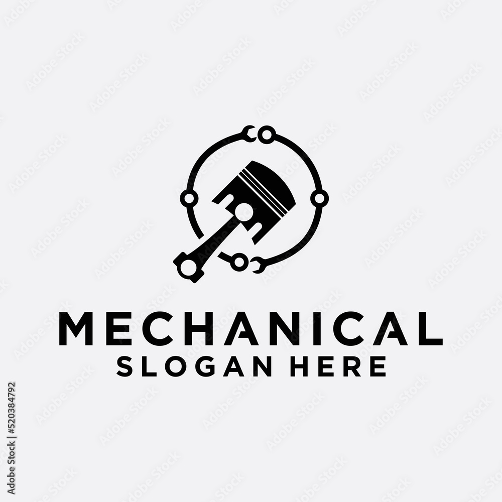 Mechanic logo vehicle and industrial engine repair logo design ...