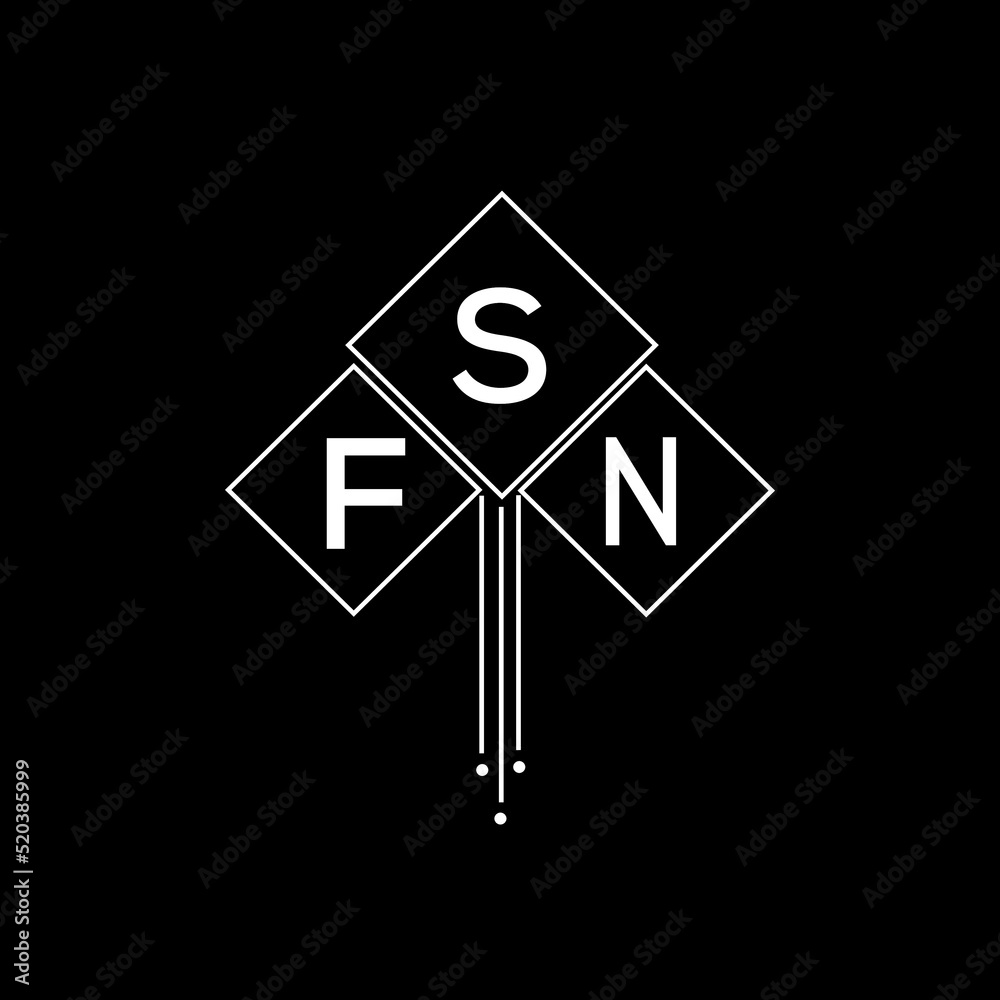 FSN letter logo design with white background in illustrator, FSN vector logo modern alphabet ...