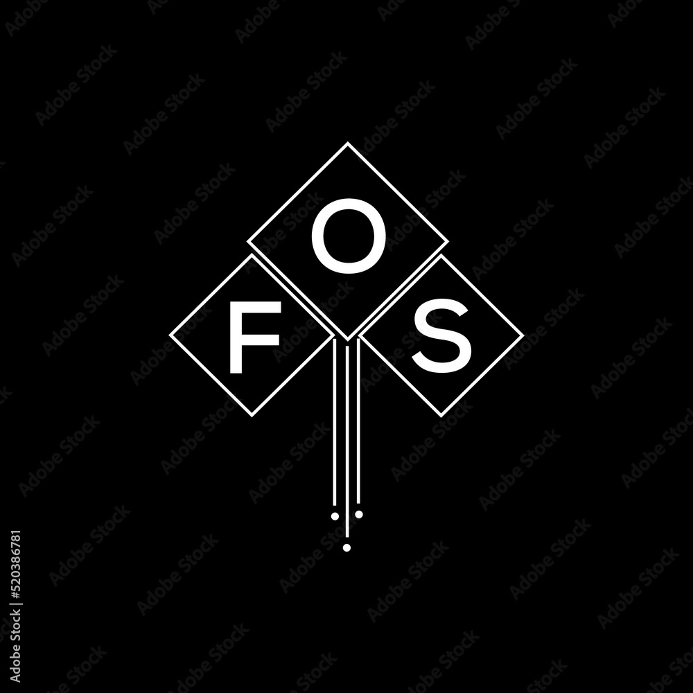 FOS letter logo design with white background in illustrator, FOS vector ...