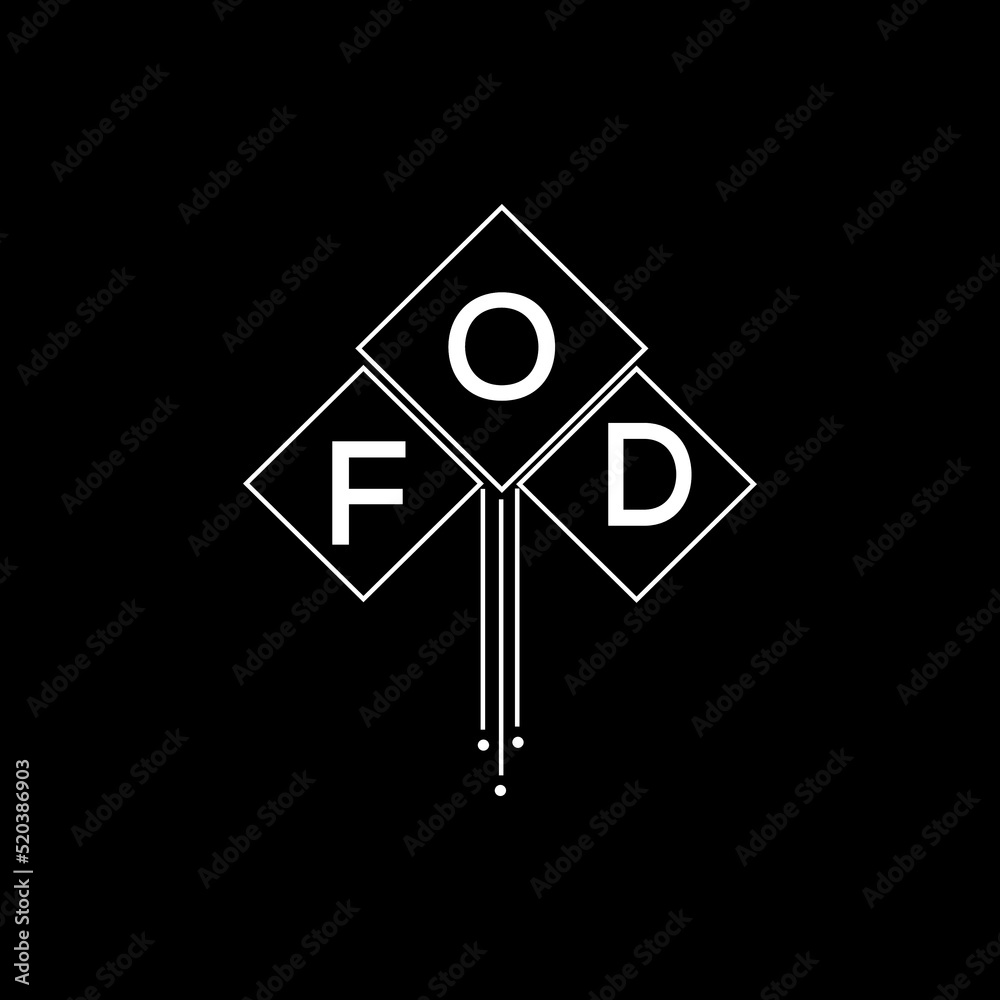 FOD letter logo design with white background in illustrator, FOD vector ...