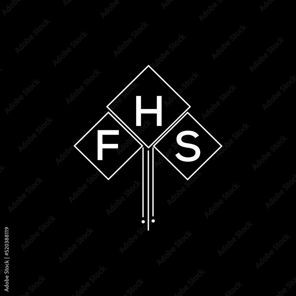 FHS letter logo design with white background in illustrator, FHS vector logo modern alphabet ...