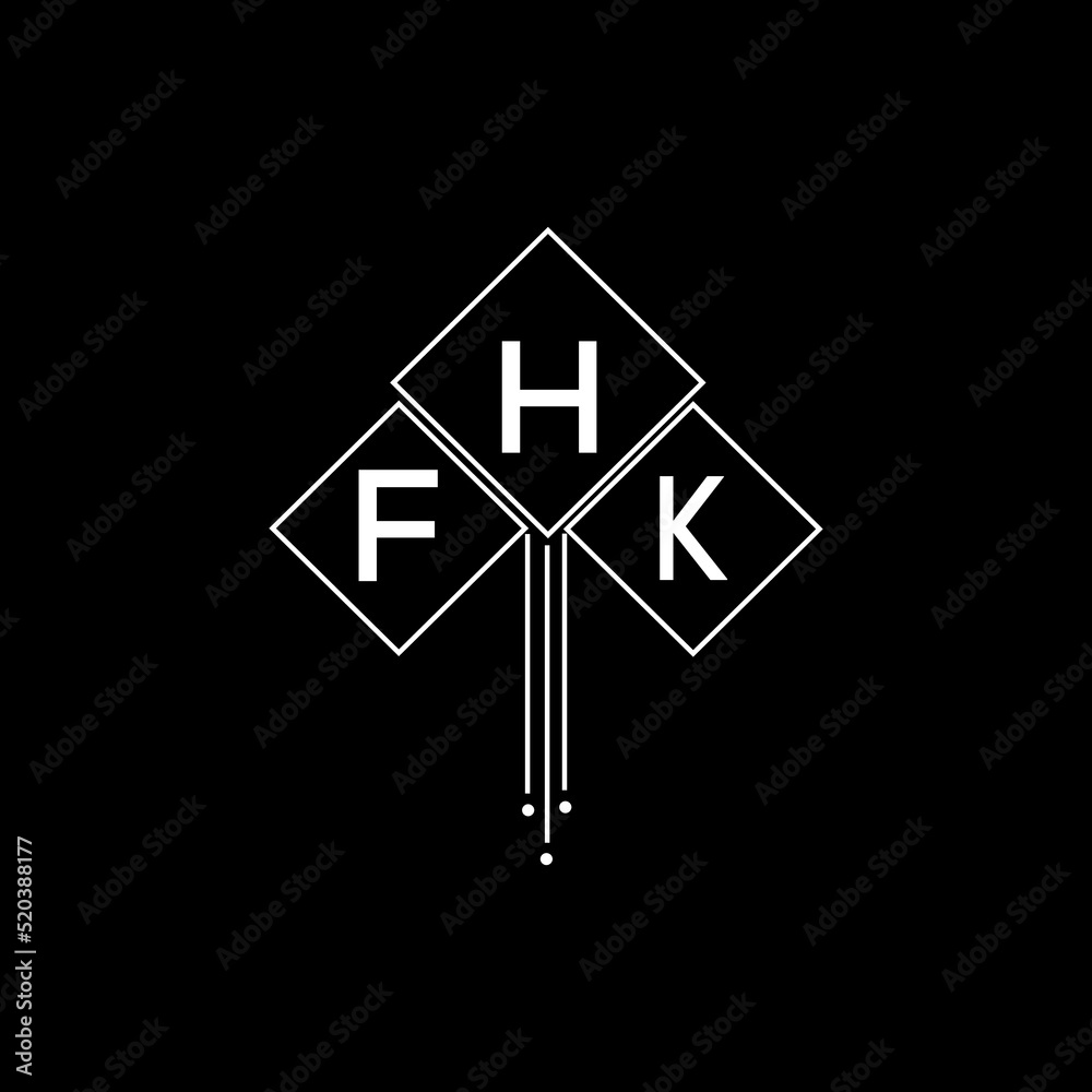 FHK letter logo design with white background in illustrator, FHK vector ...