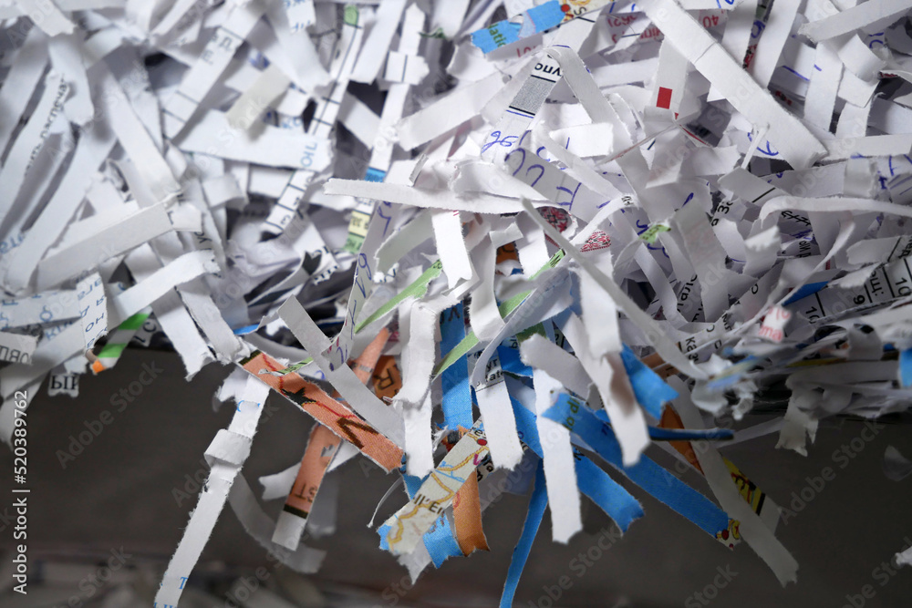 Heap of white shredded papers background, Stock Photo | Adobe Stock