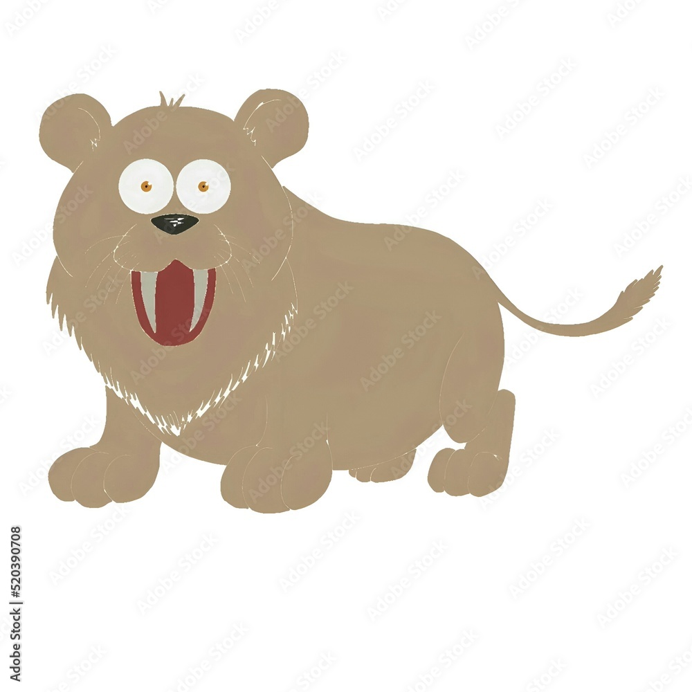 saber-toothed tiger in cartoon style Stock Illustration | Adobe Stock