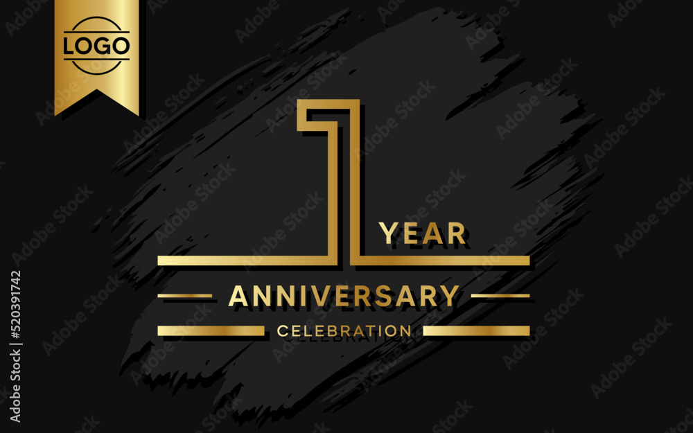 1 year anniversary celebration design template. vector template ...