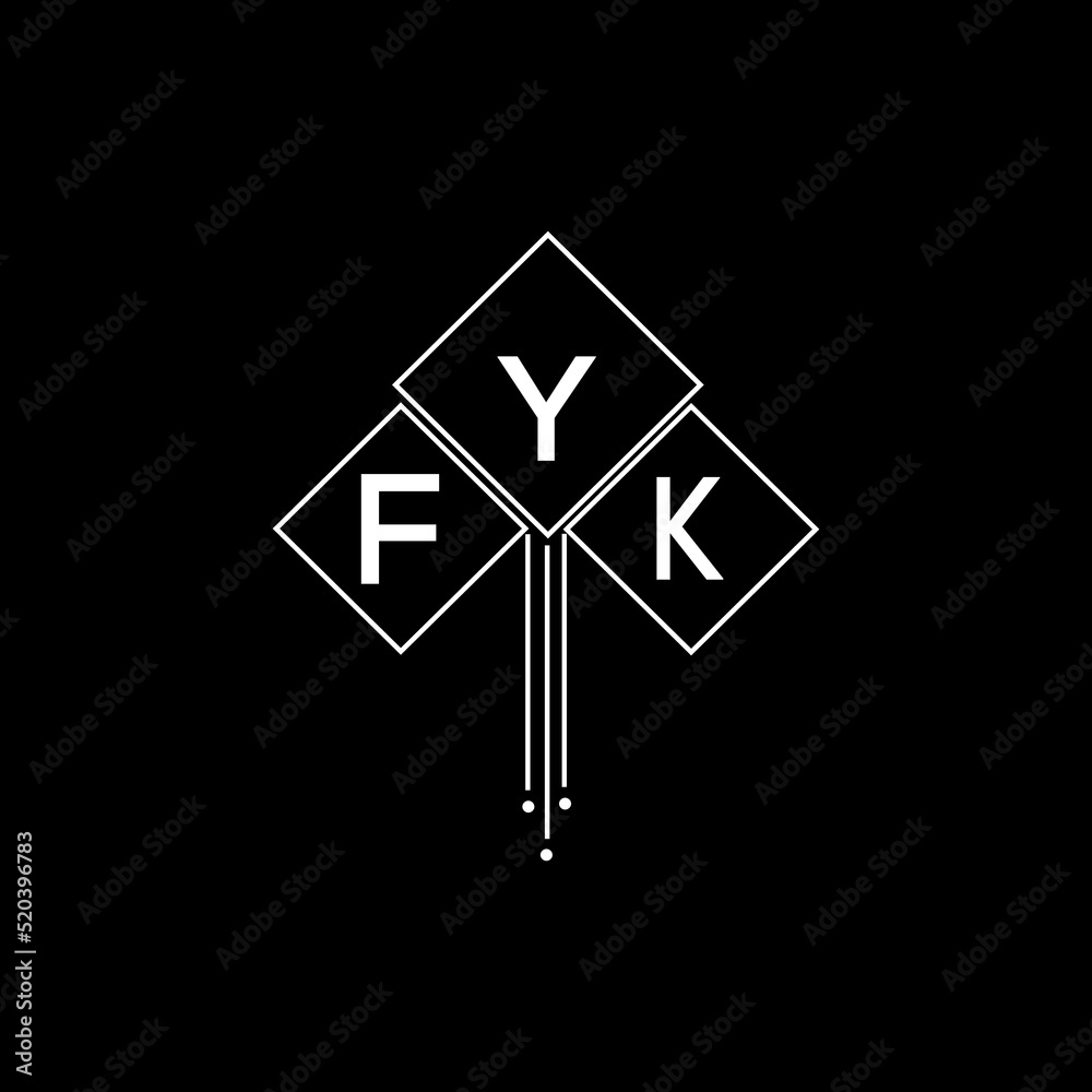 FYK letter logo design with white background in illustrator, FYK vector ...