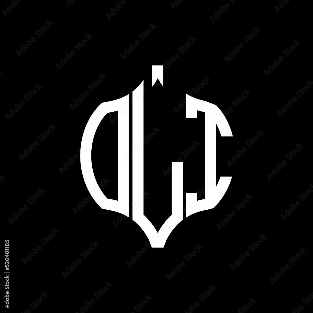 OLI letter logo. OLI best black background vector image. OLI Monogram ...