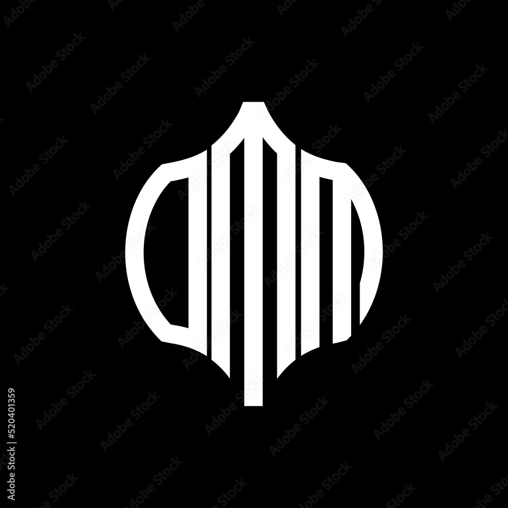 OMM letter logo. OMM best black background vector image. OMM Monogram ...