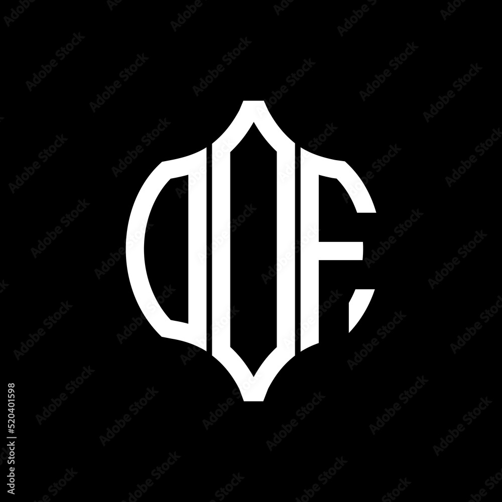 OOF letter logo. OOF best black background vector image. OOF Monogram ...