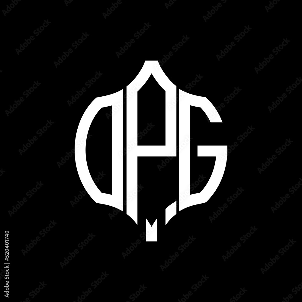 OPG letter logo. OPG best black background vector image. OPG Monogram ...