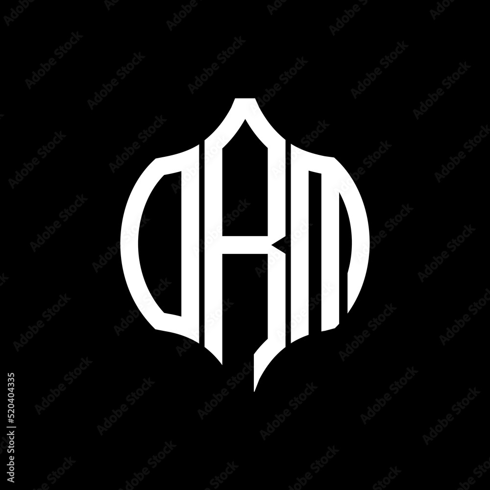 ORM letter logo. ORM best black background vector image. ORM Monogram logo design for ...