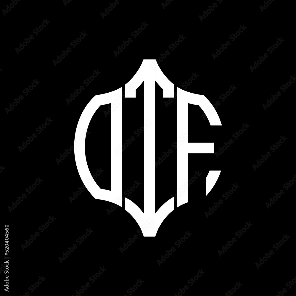 Vecteur Stock OTF letter logo. OTF best black background vector image ...