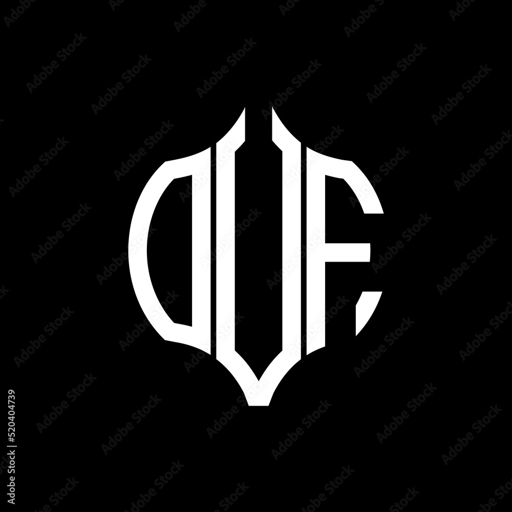 OVF letter logo. OVF best black background vector image. OVF Monogram ...