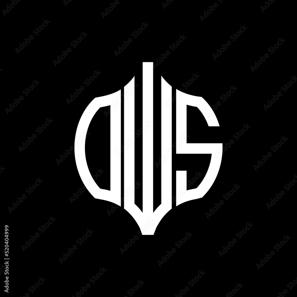 OWS letter logo. OWS best black background vector image. OWS Monogram ...