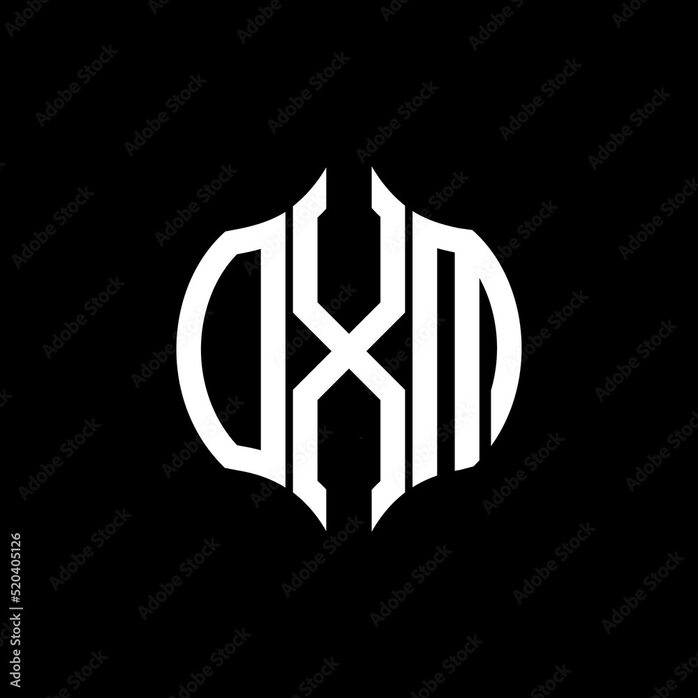 OXM letter logo. OXM best black background vector image. OXM Monogram ...