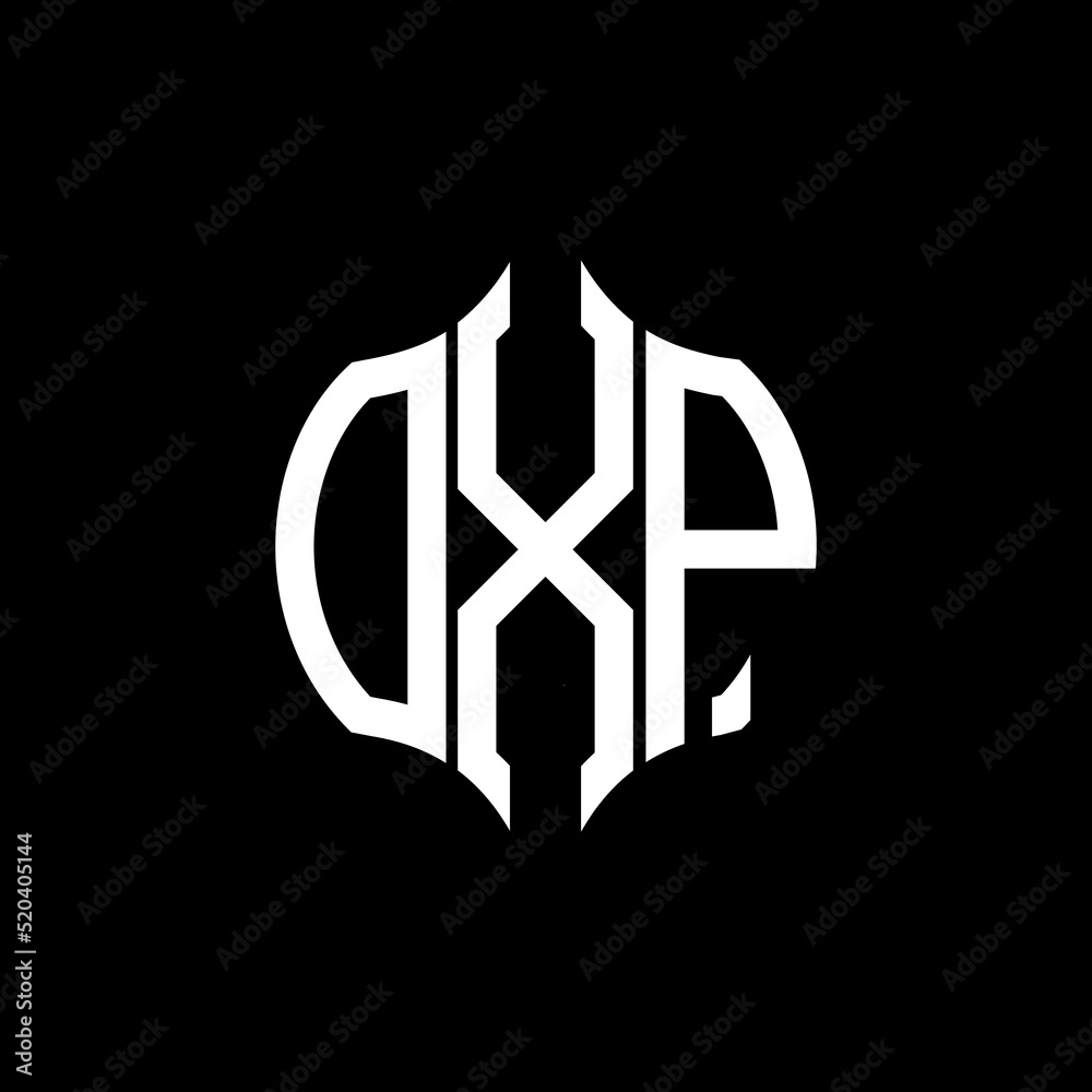 OXP letter logo. OXP best black background vector image. OXP Monogram ...