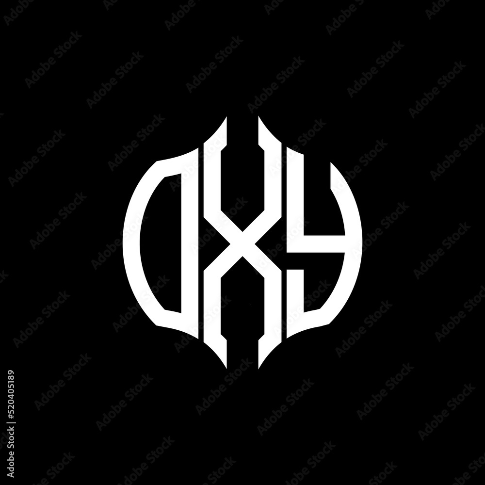 Vecteur Stock OXY letter logo. OXY best black background vector image ...