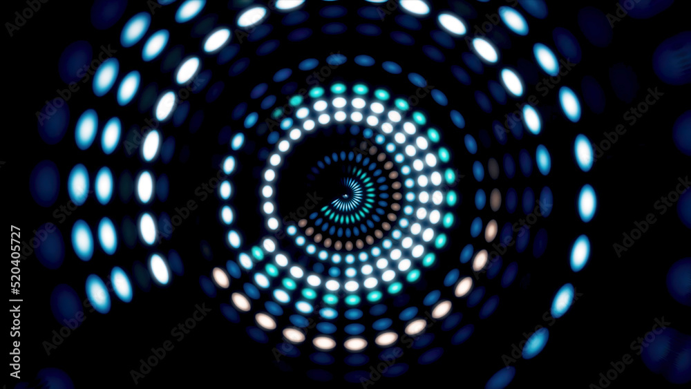 Glowing circular 3D UI element. Illuminated geometric circle and sphere ...