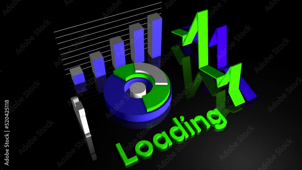 3D diagram of lines and circles. Motion. Animation with 3d scheme to ...