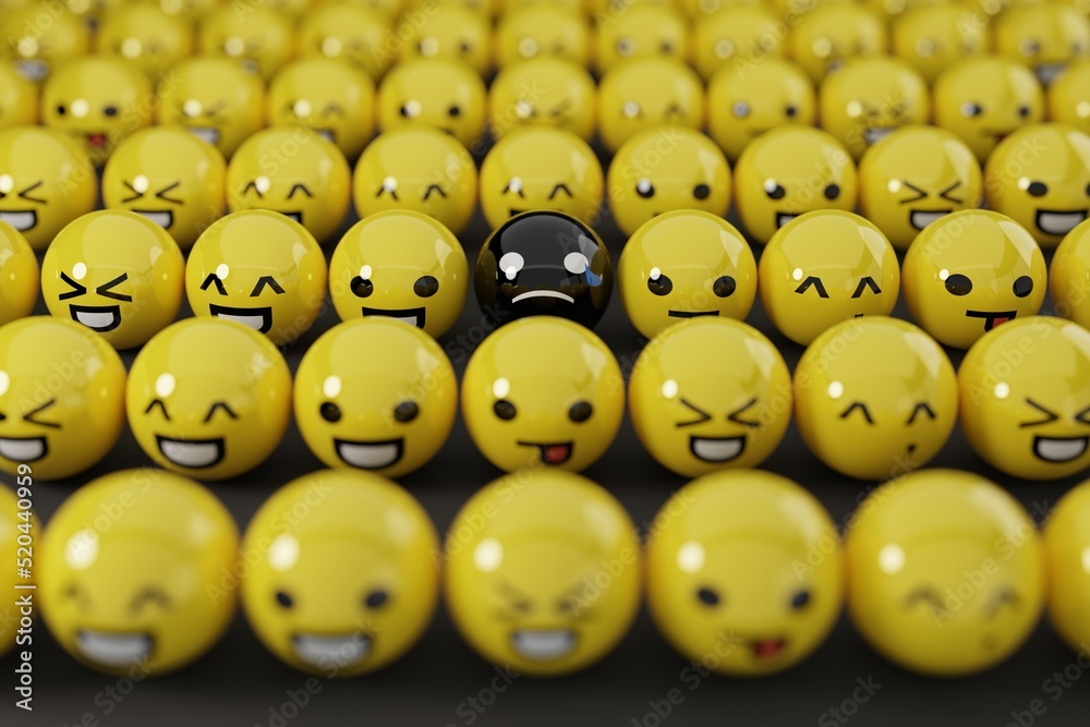 Set of different emoticons. Social media concept, using emoticons among ...