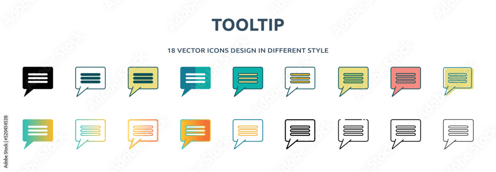 tooltip icon in 18 different styles such as thin line, thick line, two ...