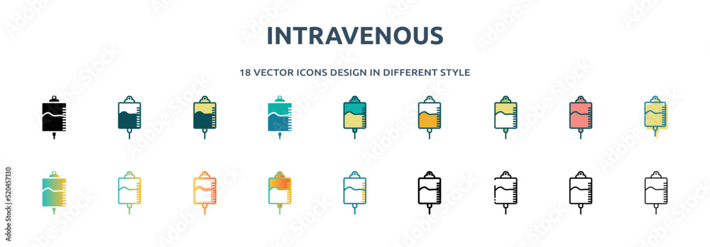 intravenous icon in 18 different styles such as thin line, thick line ...