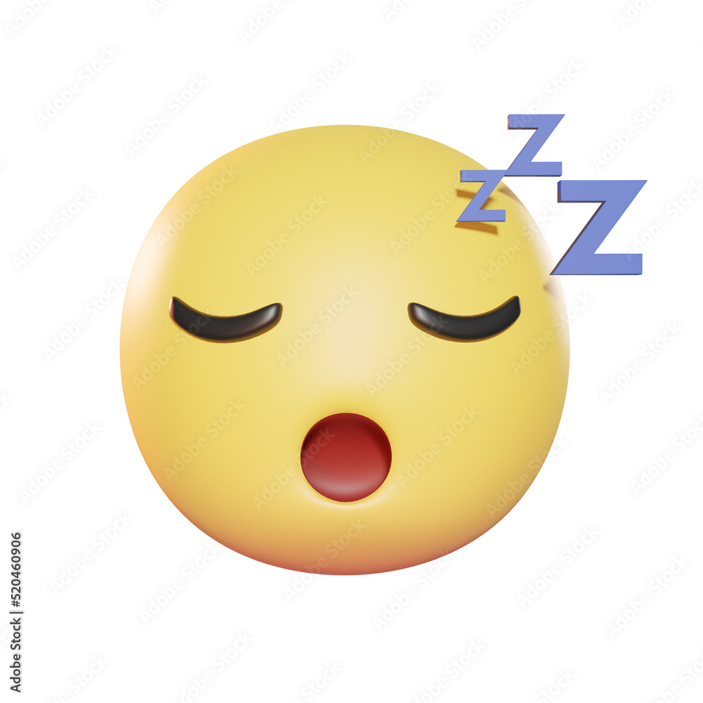 Sleeping Face Emoji 3D Illustration Stock Illustration | Adobe Stock