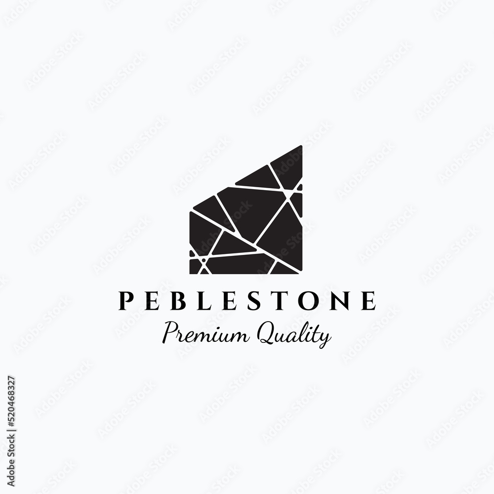 Minimalist stone vector illustration design. Modern pebblestone logo ...