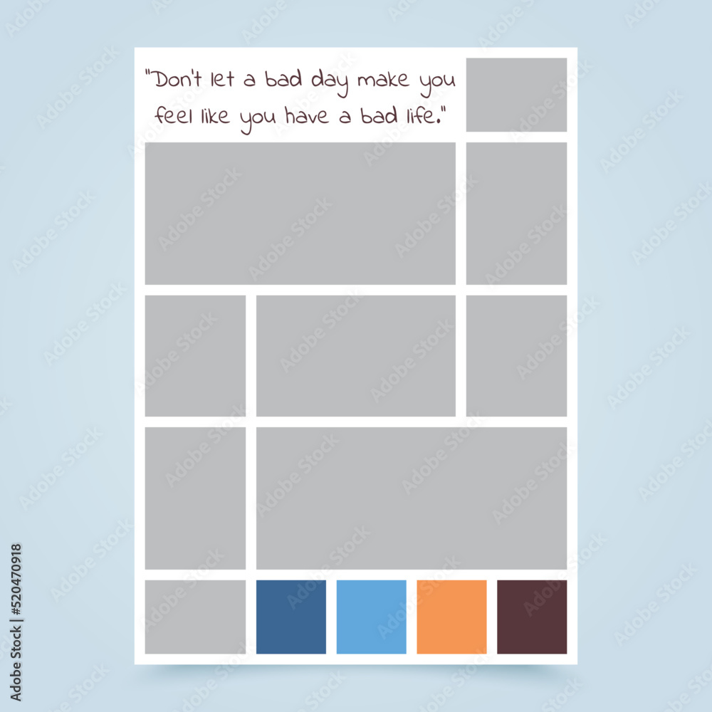 Mood board template. Photo collage grid. Moodboard banner. Mosaic ...