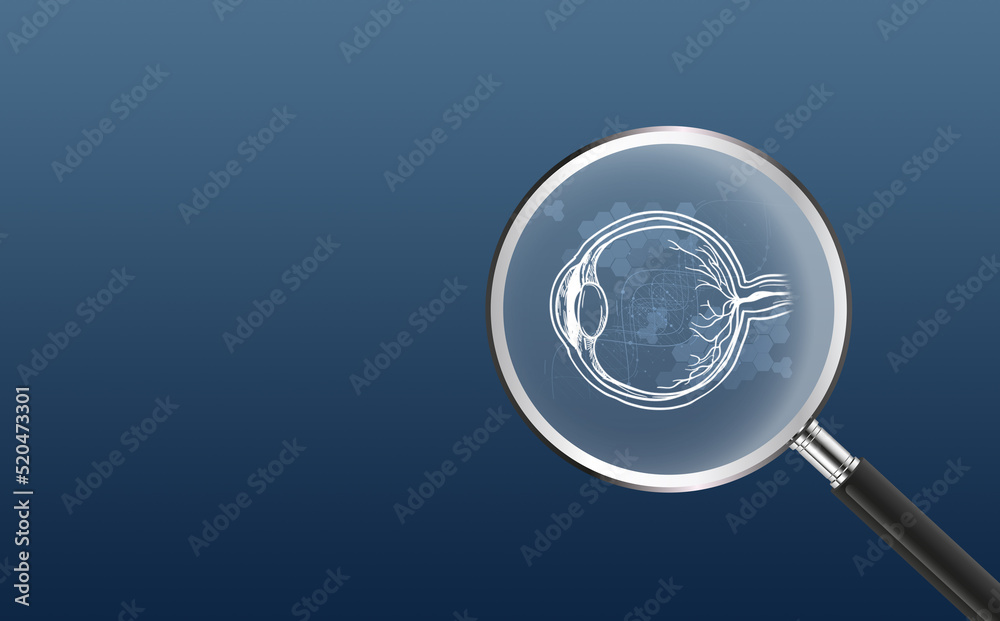 Eyesight with a realistic human eye hologram, rendered in 3D inside a ...