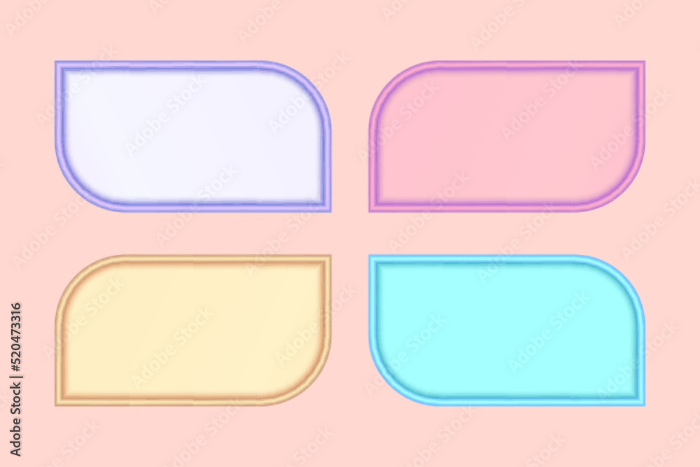 Set of four interface elements, text box and banner for infographic ...