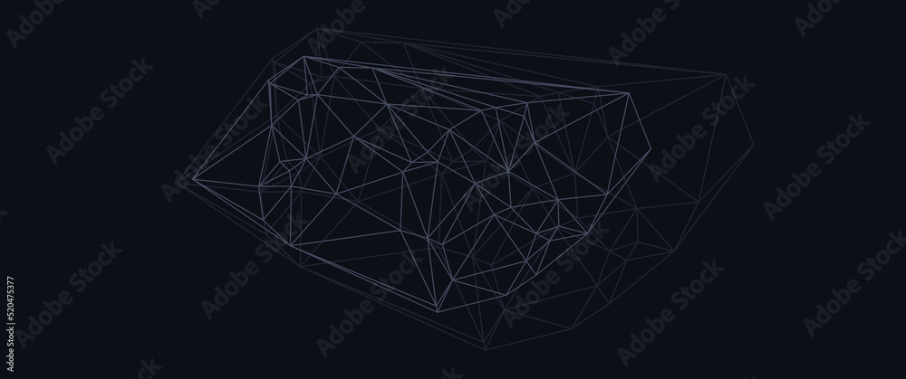 Abstract diamond shape line art with soft shadow background design ...