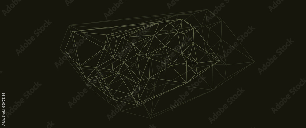 Abstract diamond shape line art with soft shadow background design ...