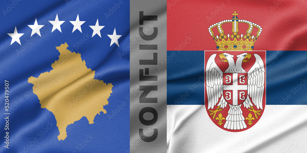 Conflict Kosovo and Serbia, war between Kosovo vs Serbia, fabric ...