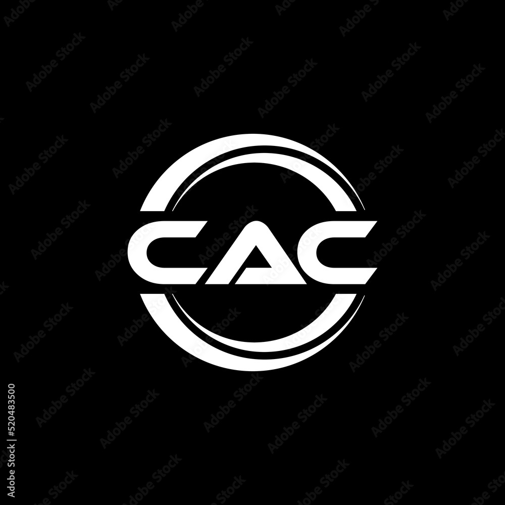 CAC letter logo design with black background in illustrator, vector ...