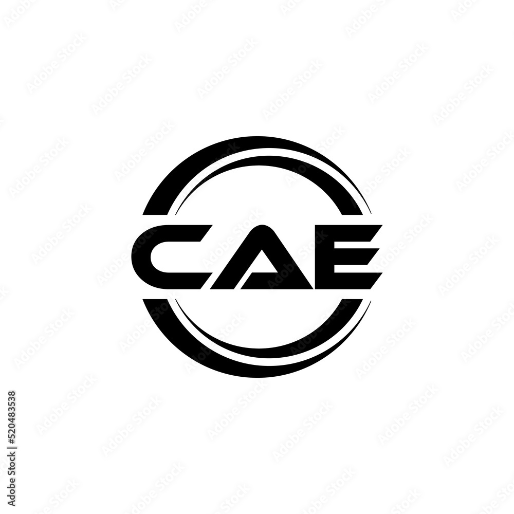 Vecteur Stock CAE letter logo design with white background in ...
