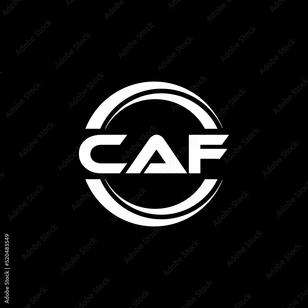 CAF letter logo design with black background in illustrator, vector ...