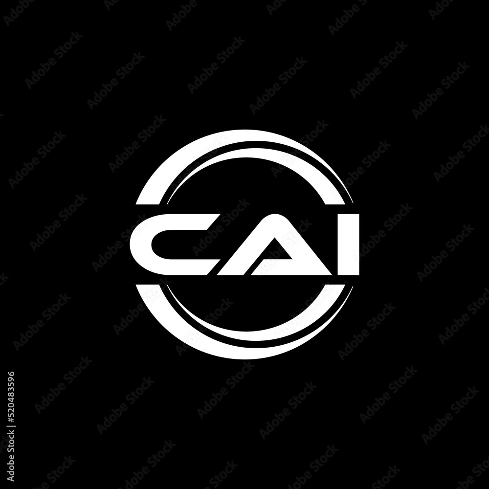 CAI letter logo design with black background in illustrator, vector ...